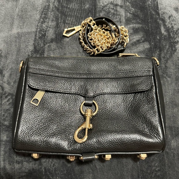 Rebecca Minkoff | Bags | Rebecca Minkoff Black Crossbody Bag With Gold ...